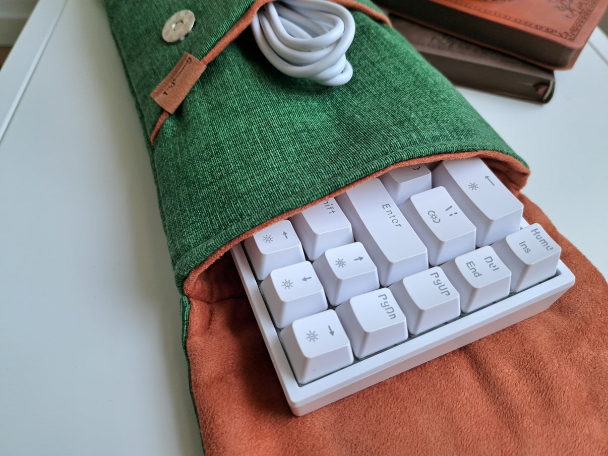 Handmade 60% Mechanical Keyboard Sleeve - Green Padded Canvas ...
