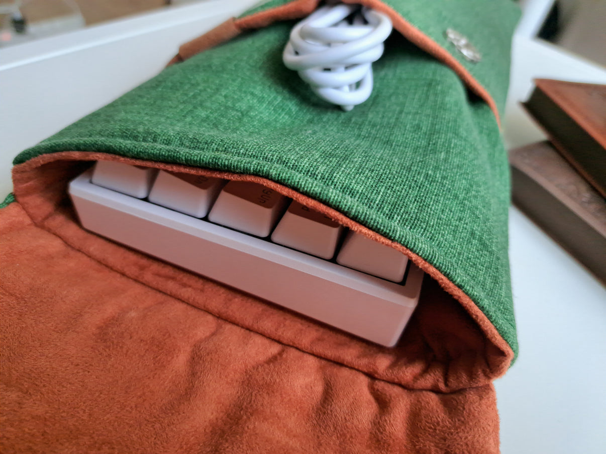 Handmade 60% Mechanical Keyboard Sleeve - Green Padded Canvas ...
