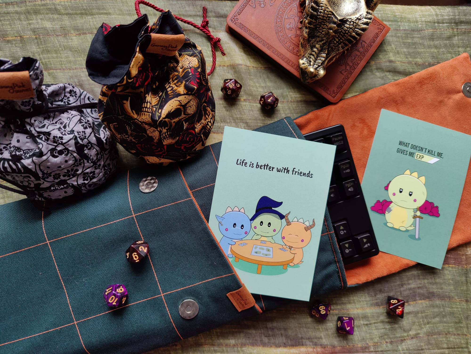 GummyPinkGraphics - greeting cards, dice bags and keyboard sleeves